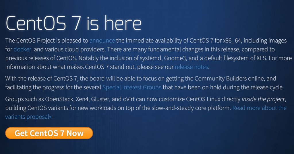 Ya está disponible para descargar CentOS 7.0 Ya está disponible para descargar CentOS 7.0